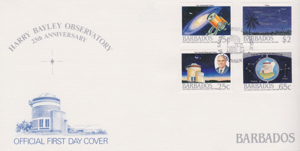 Barbados 1988 | 25th Anniversary of Harry Bayley Observatory FDC ...