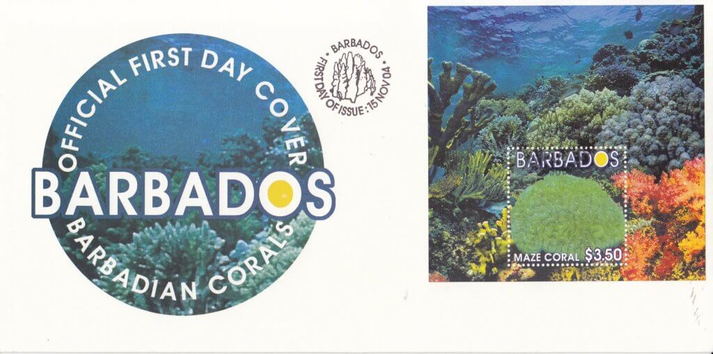 Barbados 2004 | Barbados Coral Souvenir Sheet FDC | Barbados Stamps