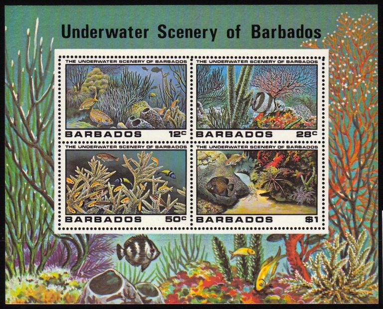 Barbados SGMS664 | Underwater Scenery Souvenir Sheet | Barbados Stamps